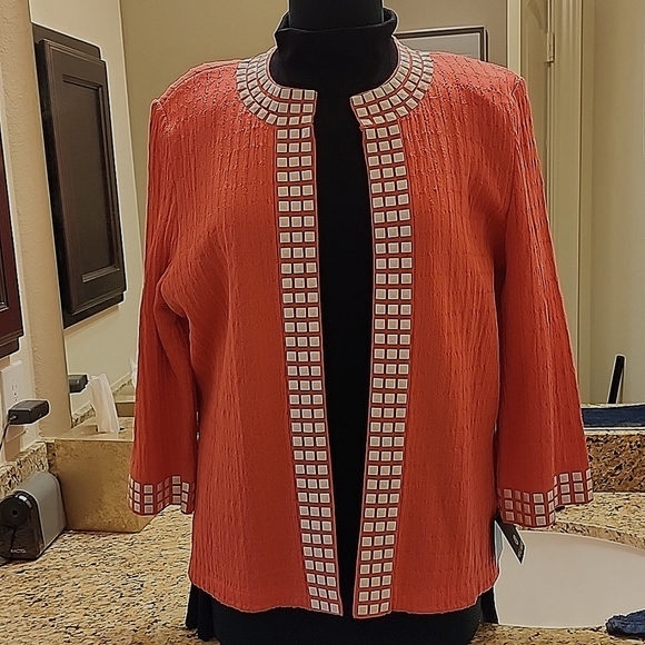 Ming Wang | Jackets & Coats | Ming Wang Studded Embellished Jacket ...